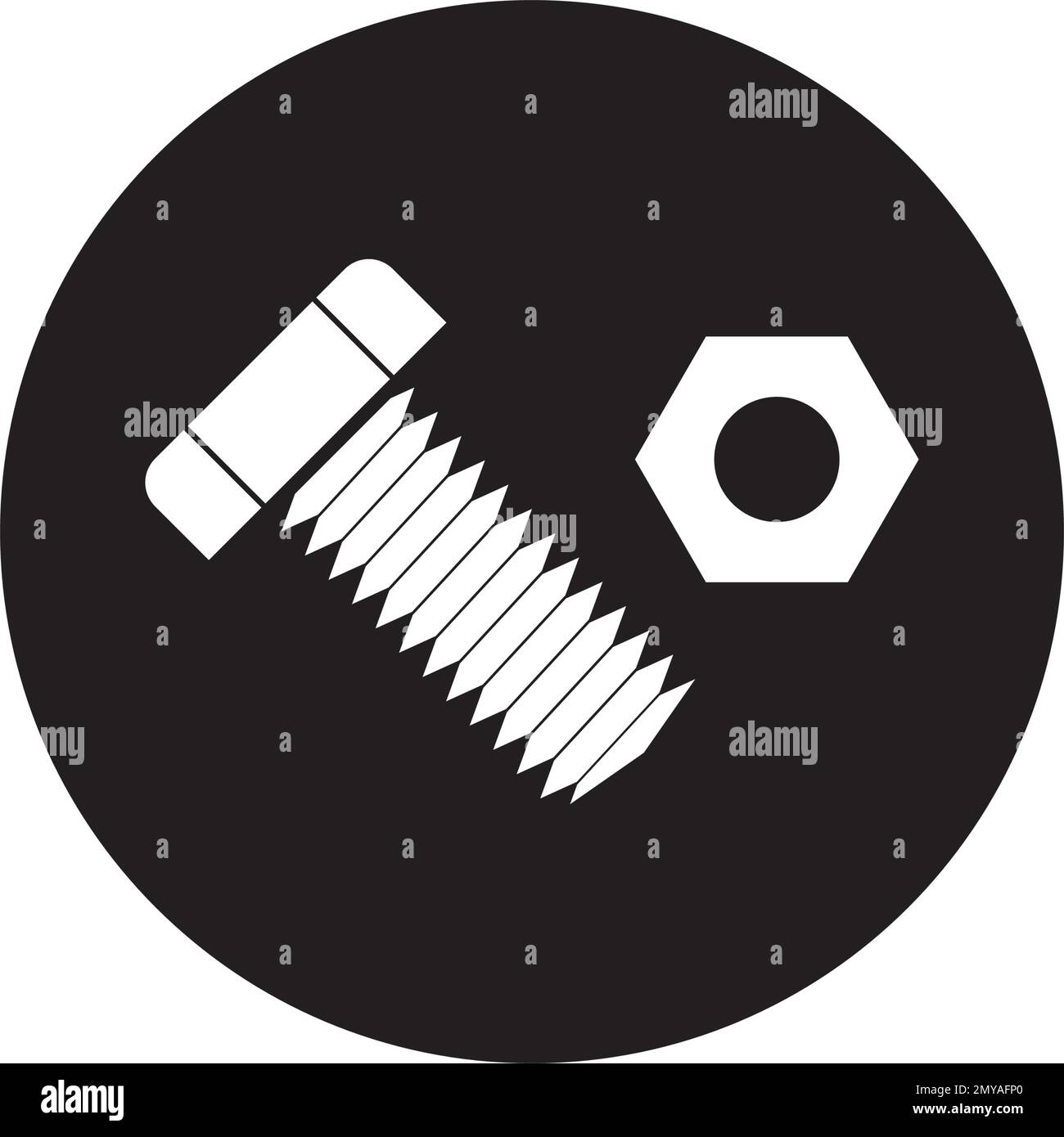 Bolt Nut Icon. Engineering or Construction Element Illustration As A ...