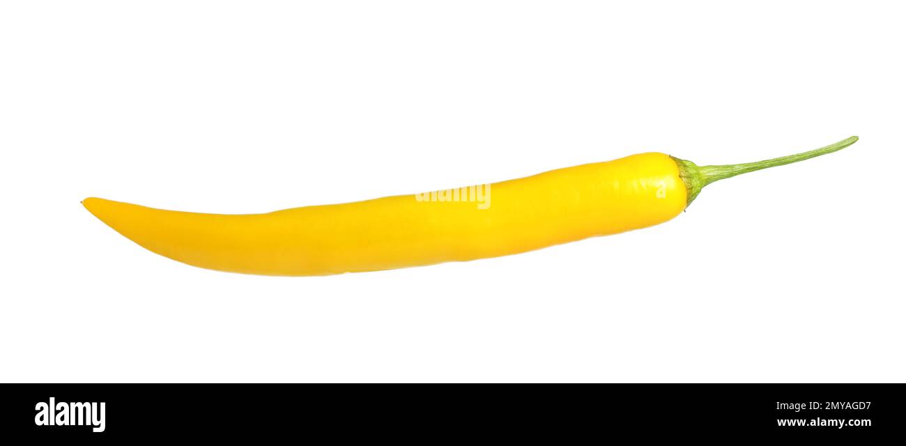 Ripe yellow hot chili pepper isolated on white Stock Photo - Alamy