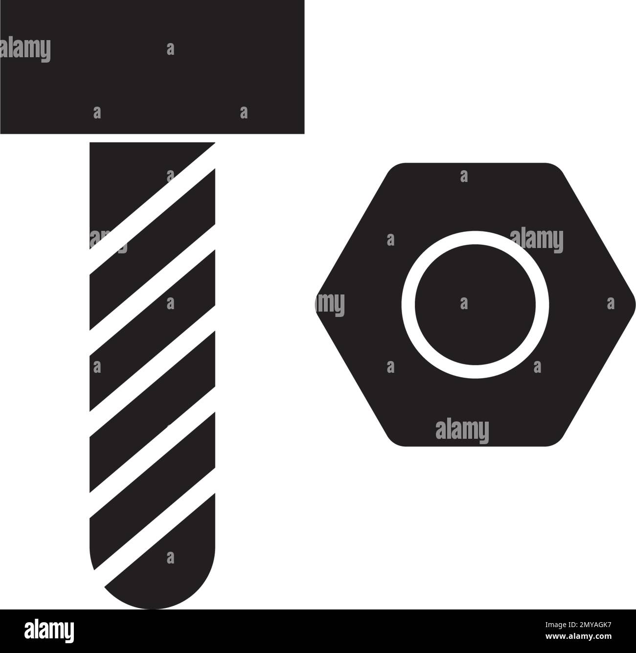Bolt Nut Icon. Engineering or Construction Element Illustration As A ...