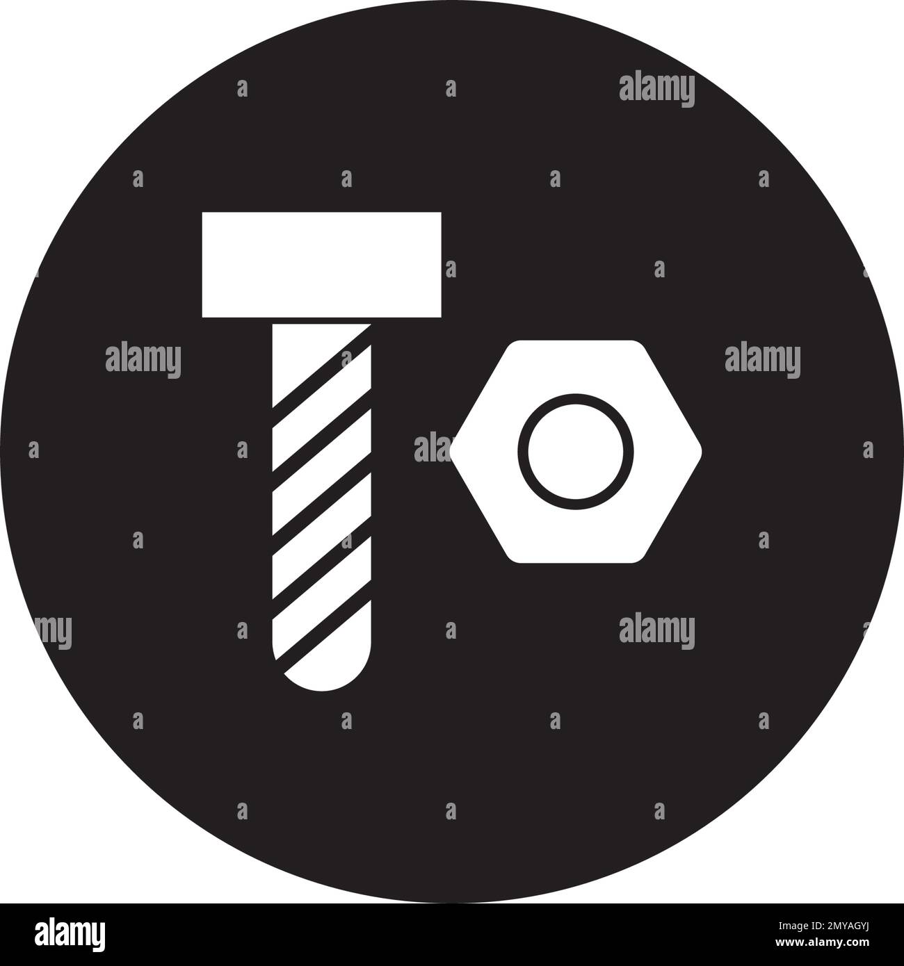 Bolt Nut Icon. Engineering or Construction Element Illustration As A ...