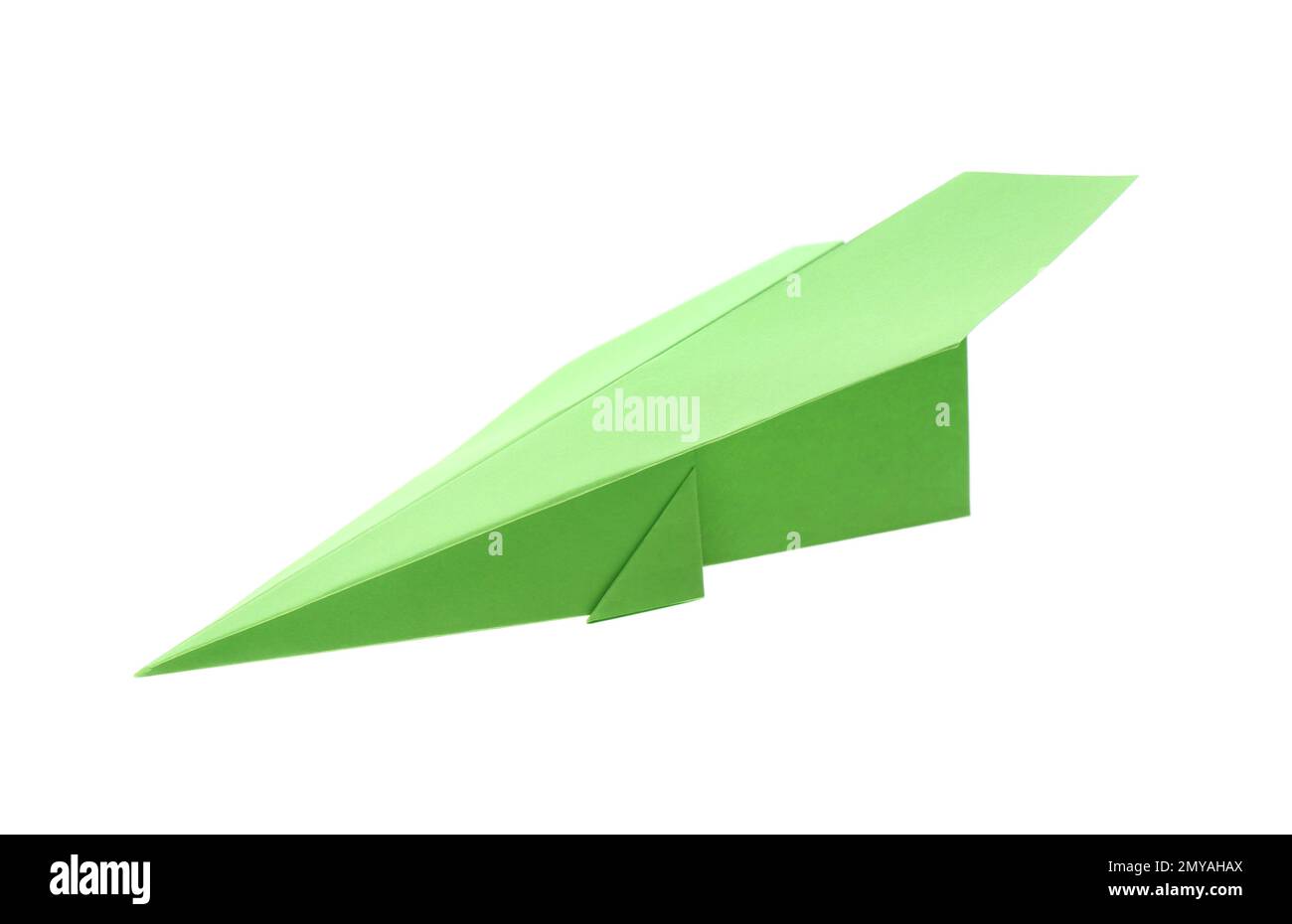 Handmade green paper plane isolated on white Stock Photo - Alamy