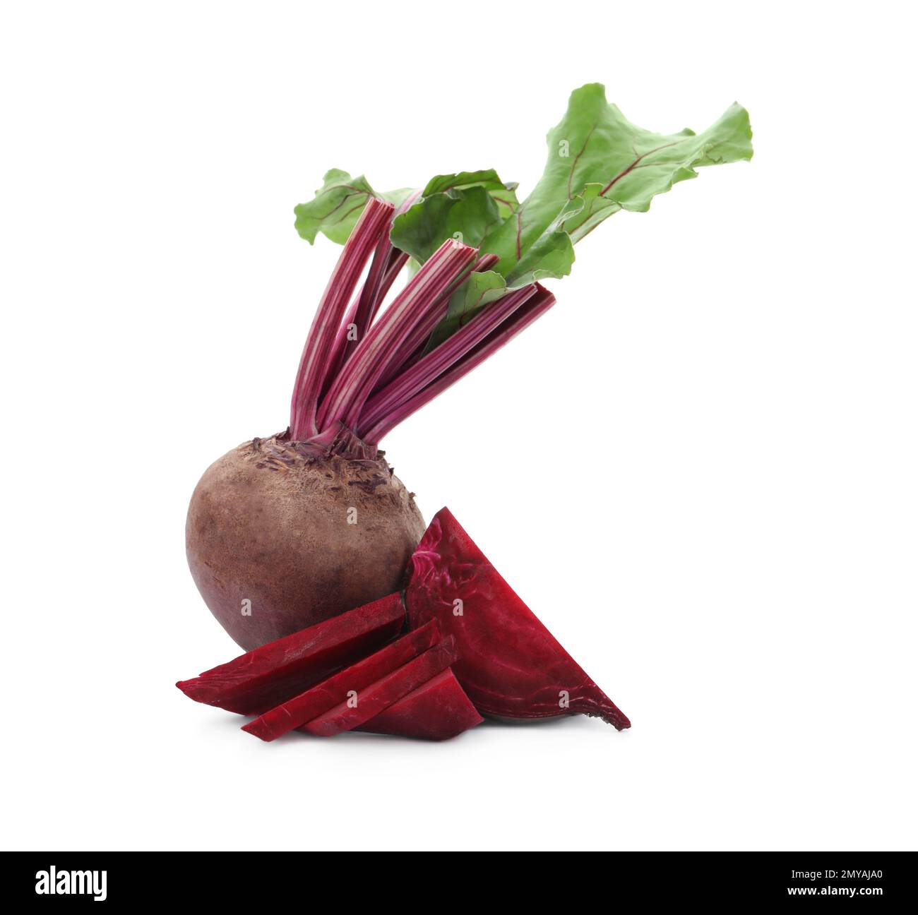 Whole and cut red beets on white background Stock Photo - Alamy