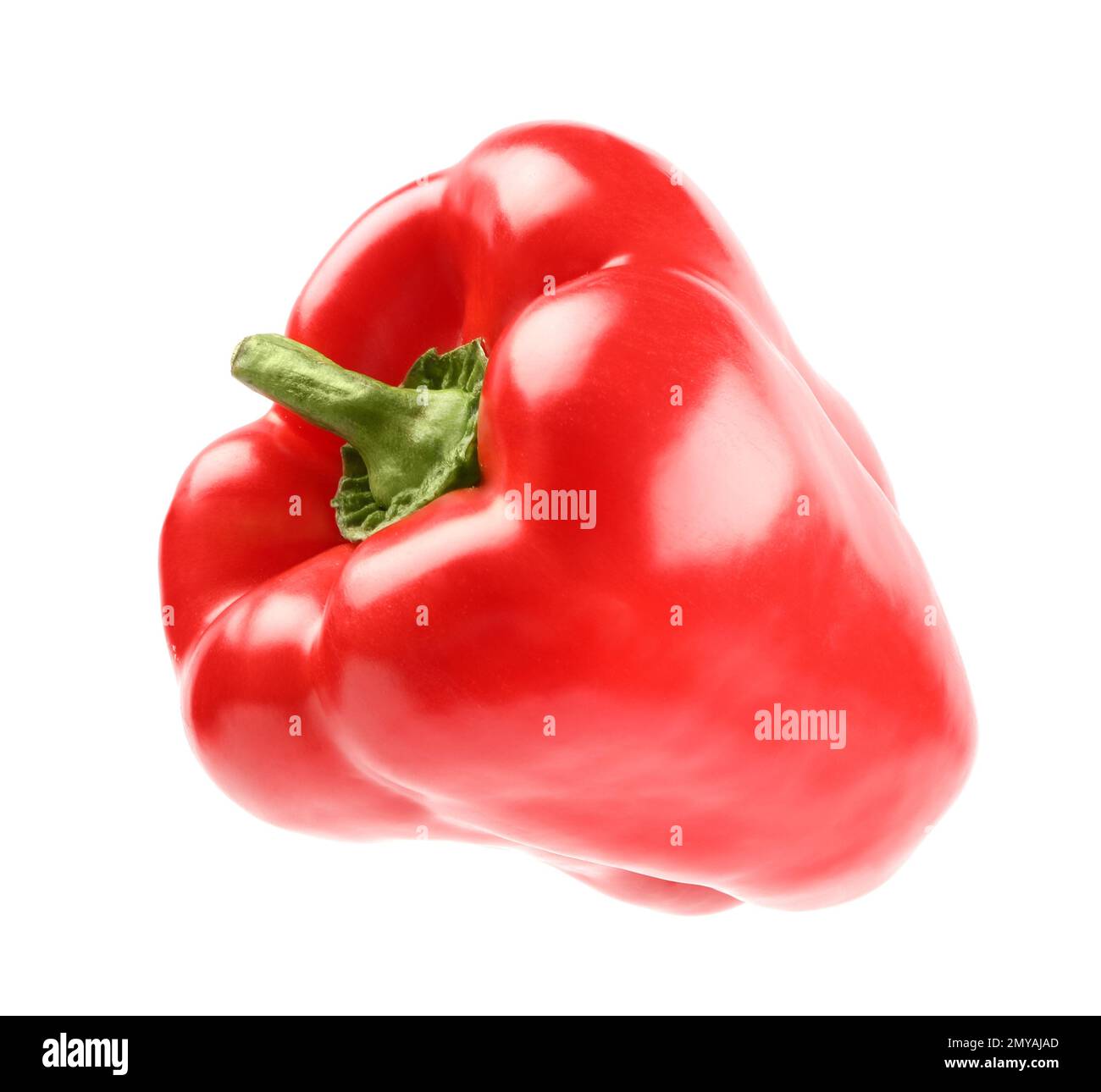 Ripe red bell pepper isolated on white Stock Photo - Alamy