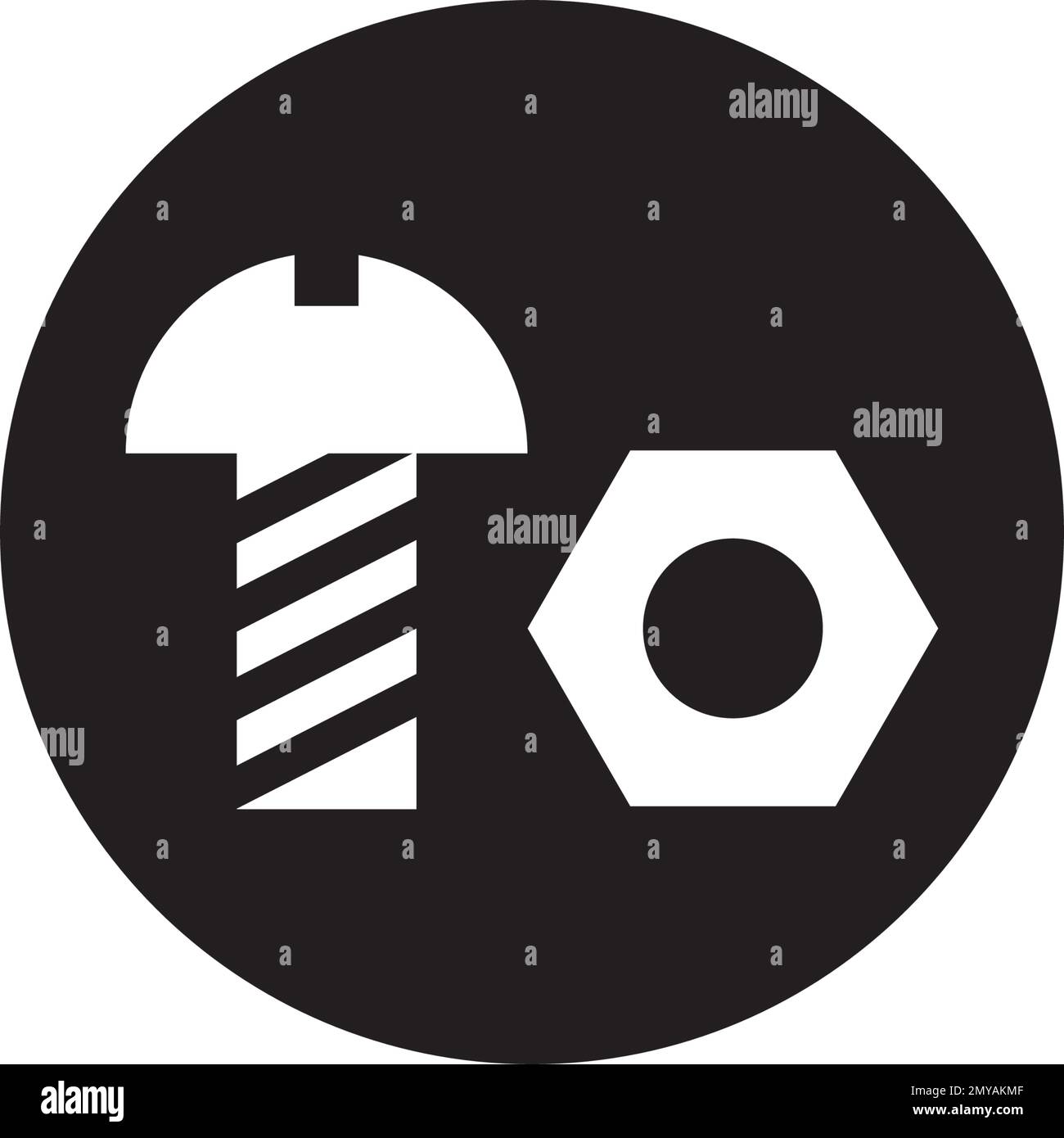 Bolt Nut Icon. Engineering or Construction Element Illustration As A ...