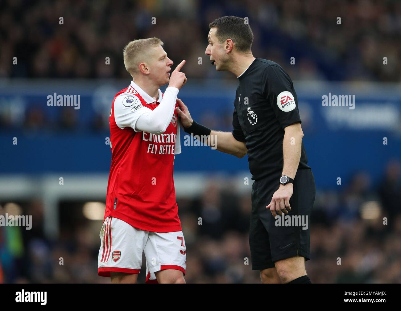 Liverpool, England, 4th February 2023. Oleksandr Zinchenko of Arsenal ...