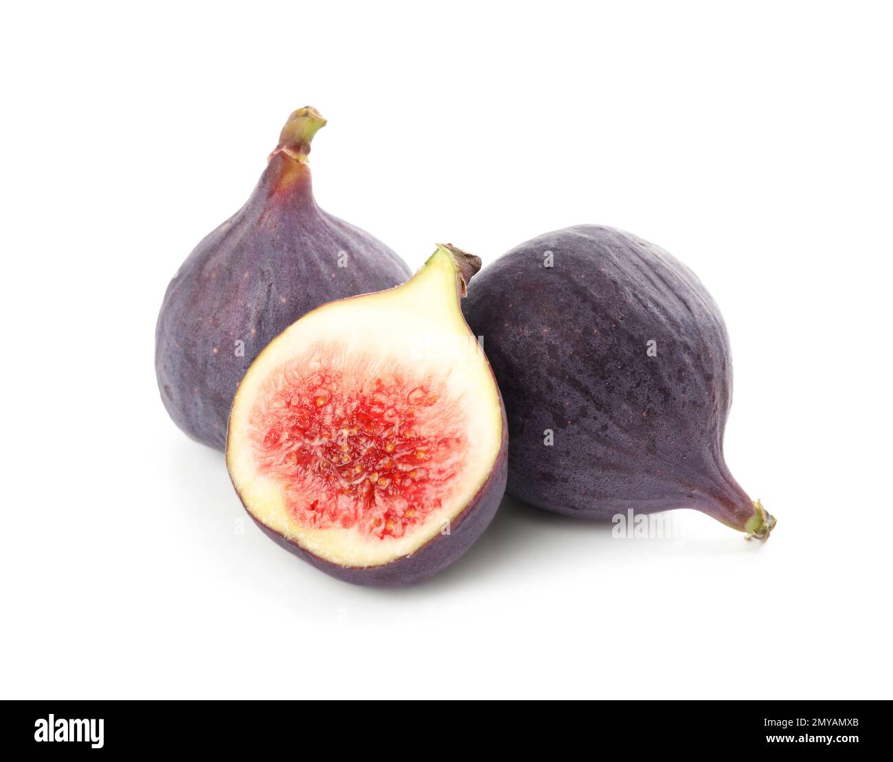 Whole and cut tasty fresh figs isolated on white Stock Photo - Alamy