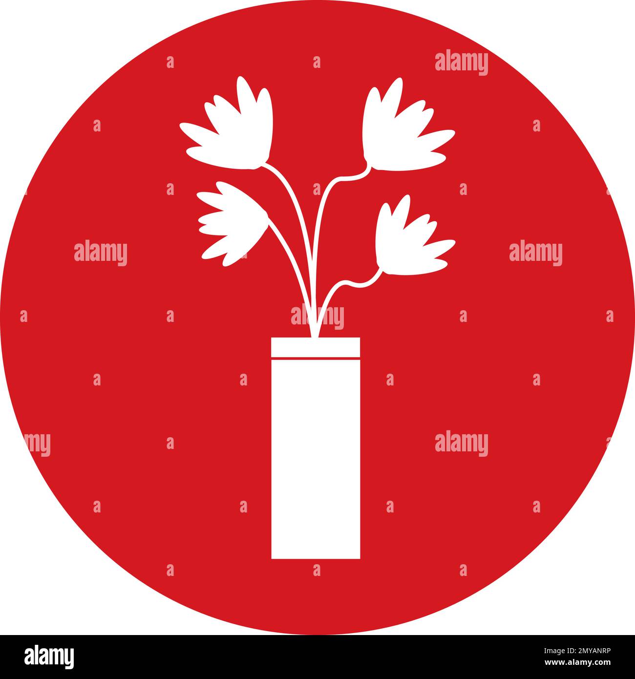 Flower vase logo vector illustration symbol design Stock Vector Image ...