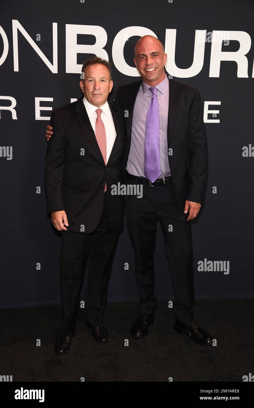Jeffrey Weiner, left, and Ben Smith arrive at the "Jason Bourne" Las ...