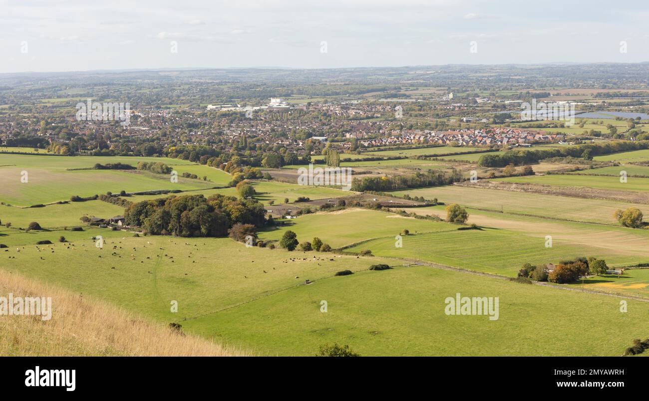 Scenic Landscape View of Green Farmland Fields Seen From the Salisbury ...