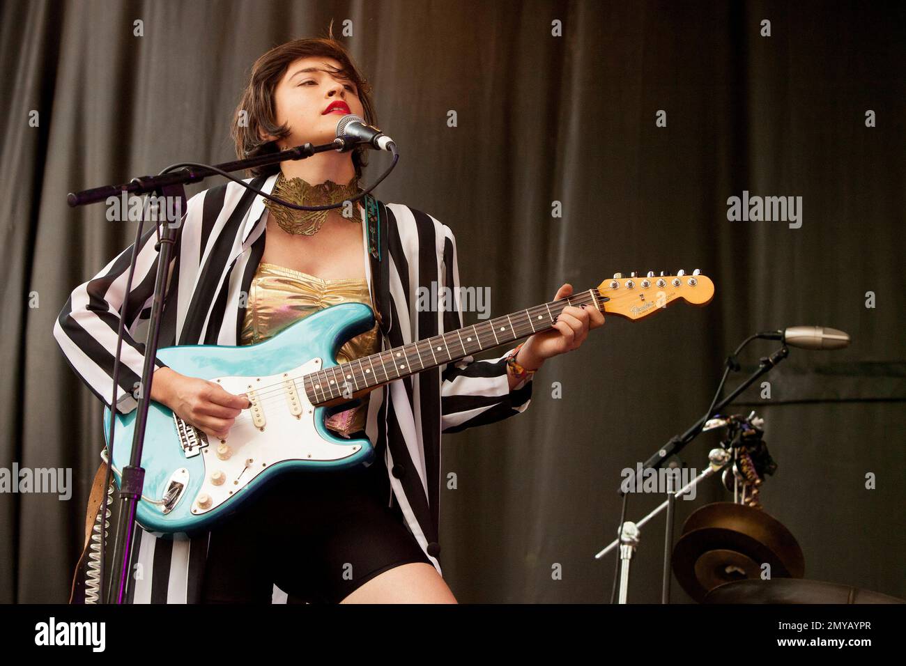 Macie Stewart of the band Homme seen at the 2016 Pitchfork Music ...