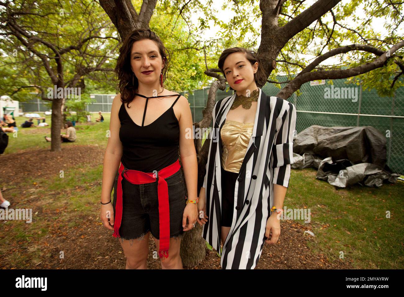 Sima Cunningham and Macie Stewart of the band Homme seen at the 2016 ...