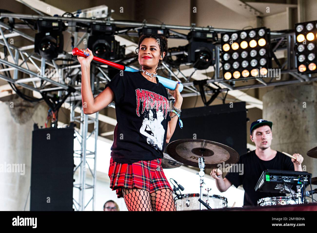 Aluna Francis, left, and George Reid of AlunaGeorge seen during day ...