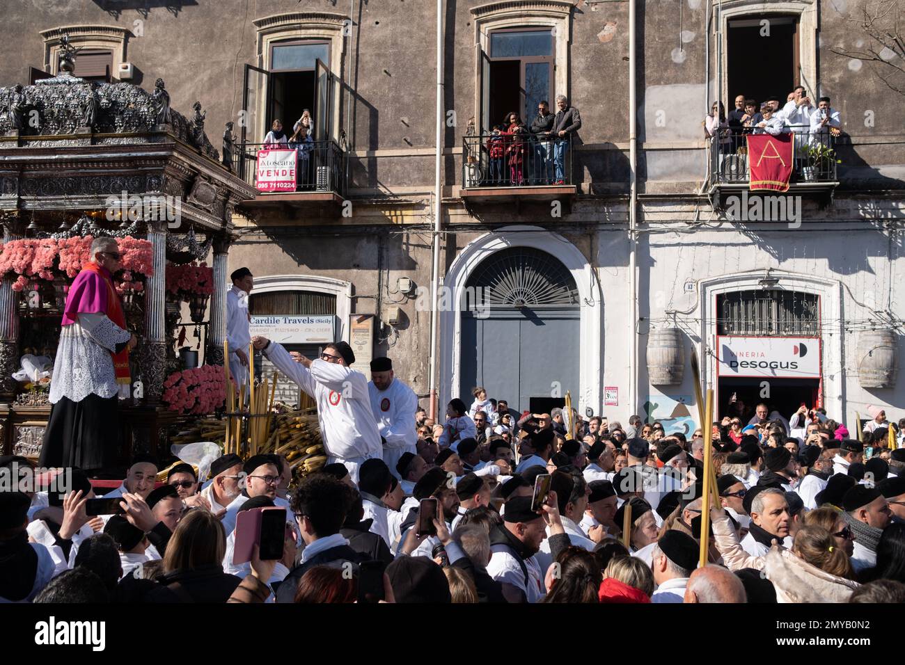 Catania, Italy. 4th Feb, 2023. The procession with the relics of Saint ...