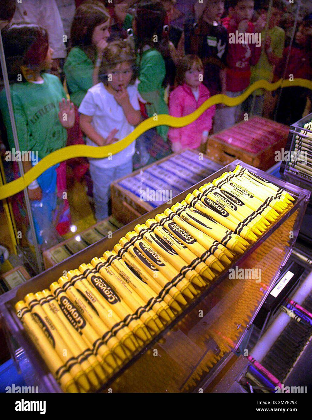 FILE – In this June 6, 2000, file photo, children watch how Crayola ...