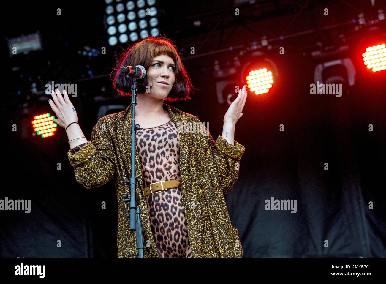 Hannah Hooper of Grouplove performs during day one of Forecastle Music ...