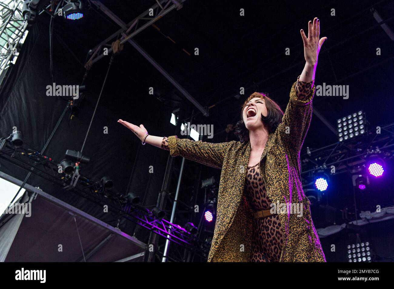 Hannah Hooper of Grouplove performs during day one of Forecastle Music ...