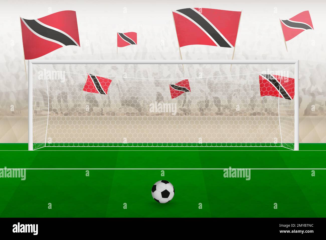 Trinidad and Tobago football team fans with flags of Trinidad and ...