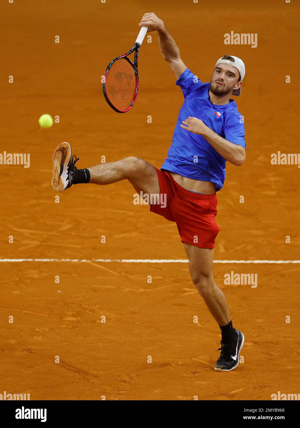 Tennis player Tomas Machac of Czech team in action during the match ...