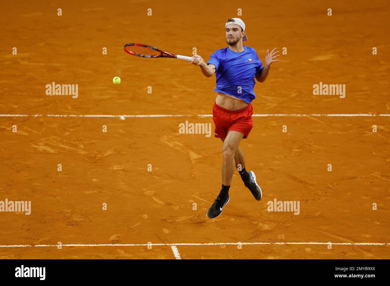 Tennis player Tomas Machac of Czech team in action during the match ...