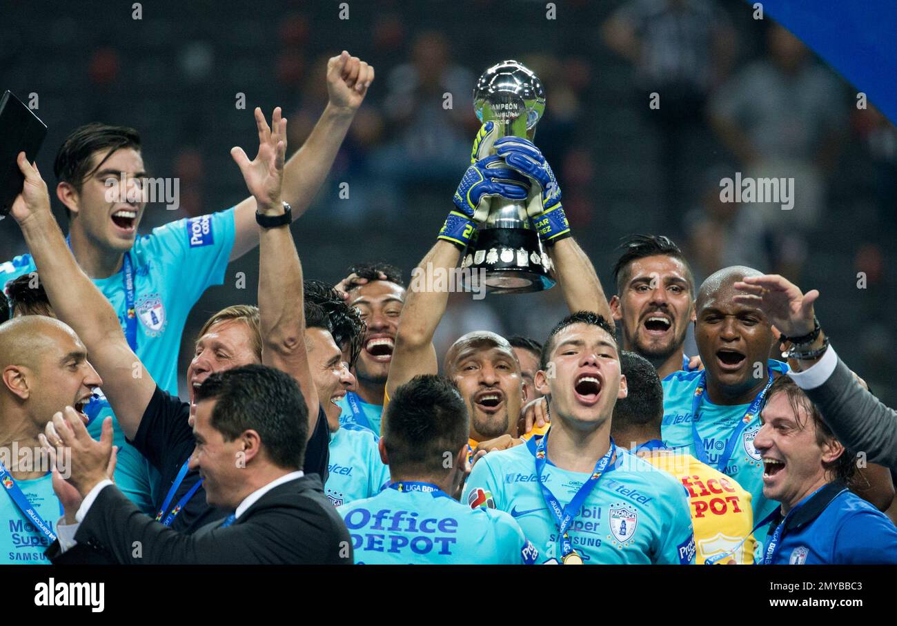 FILE - In this May 29, 2016 file photo, Pachuca soccer players ...