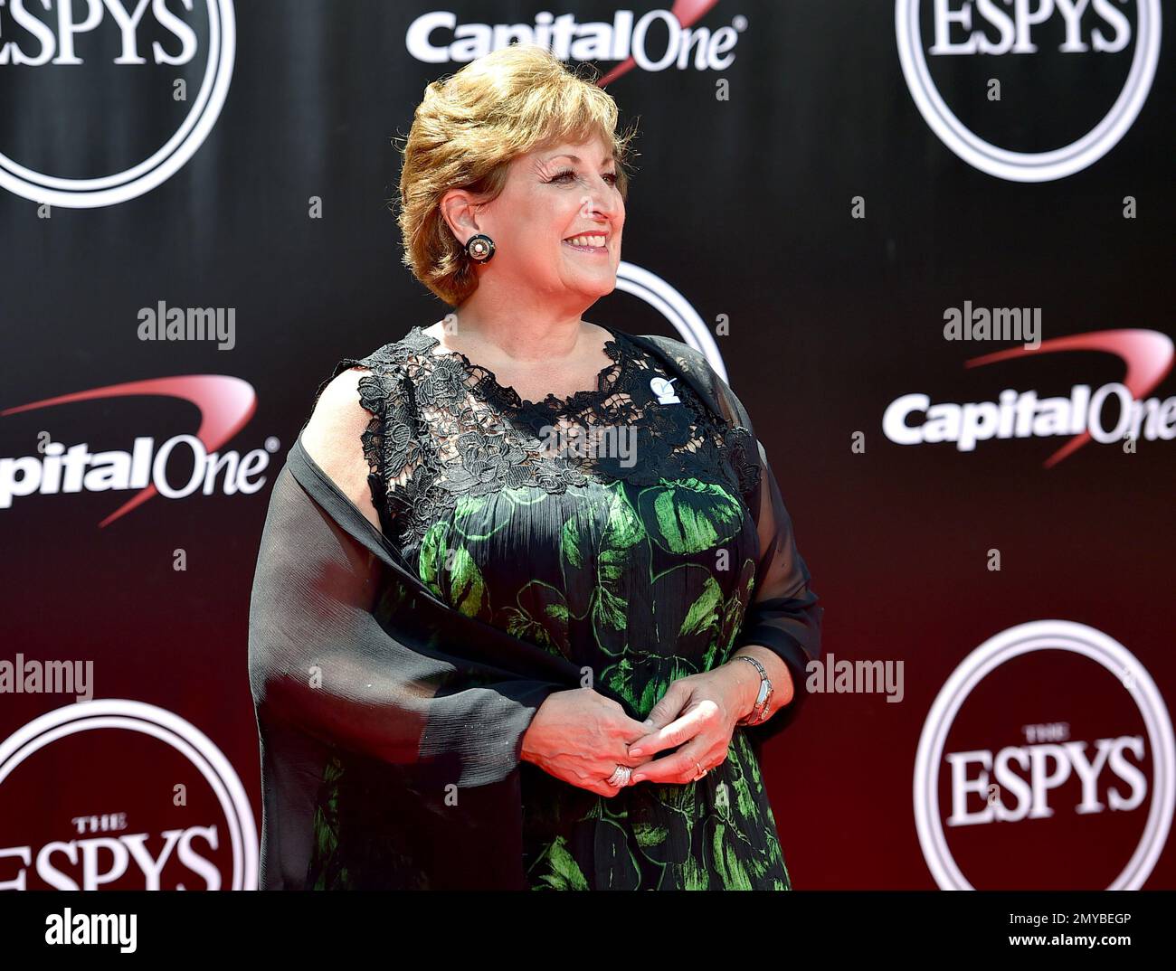 Susan Braun, CEO of the V foundation, arrives at the ESPY Awards at the ...