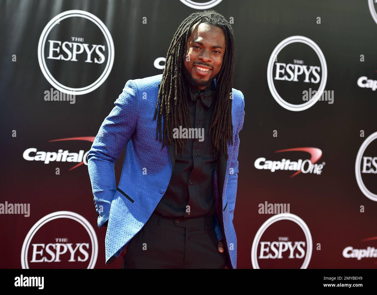 NFL football player Richard Sherman, of the Seattle Seahawks, arrives ...