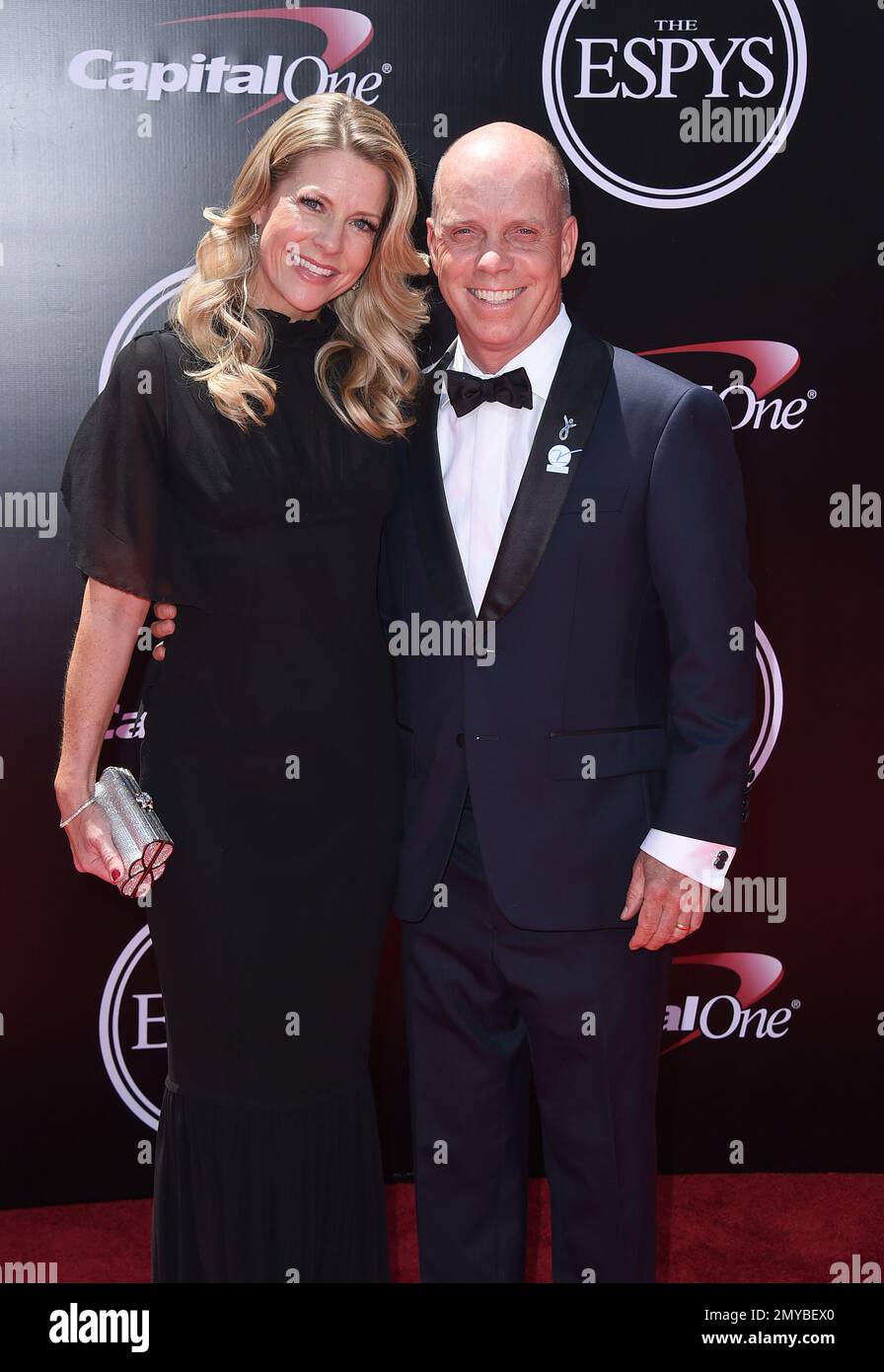 Sports commentator Scott Hamilton, right, and Tracie Hamilton arrive at ...