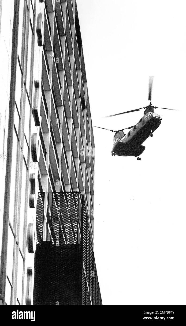 FILE - In this Jan. 7, 1973 file photo, a Marine Corps helicopter makes ...