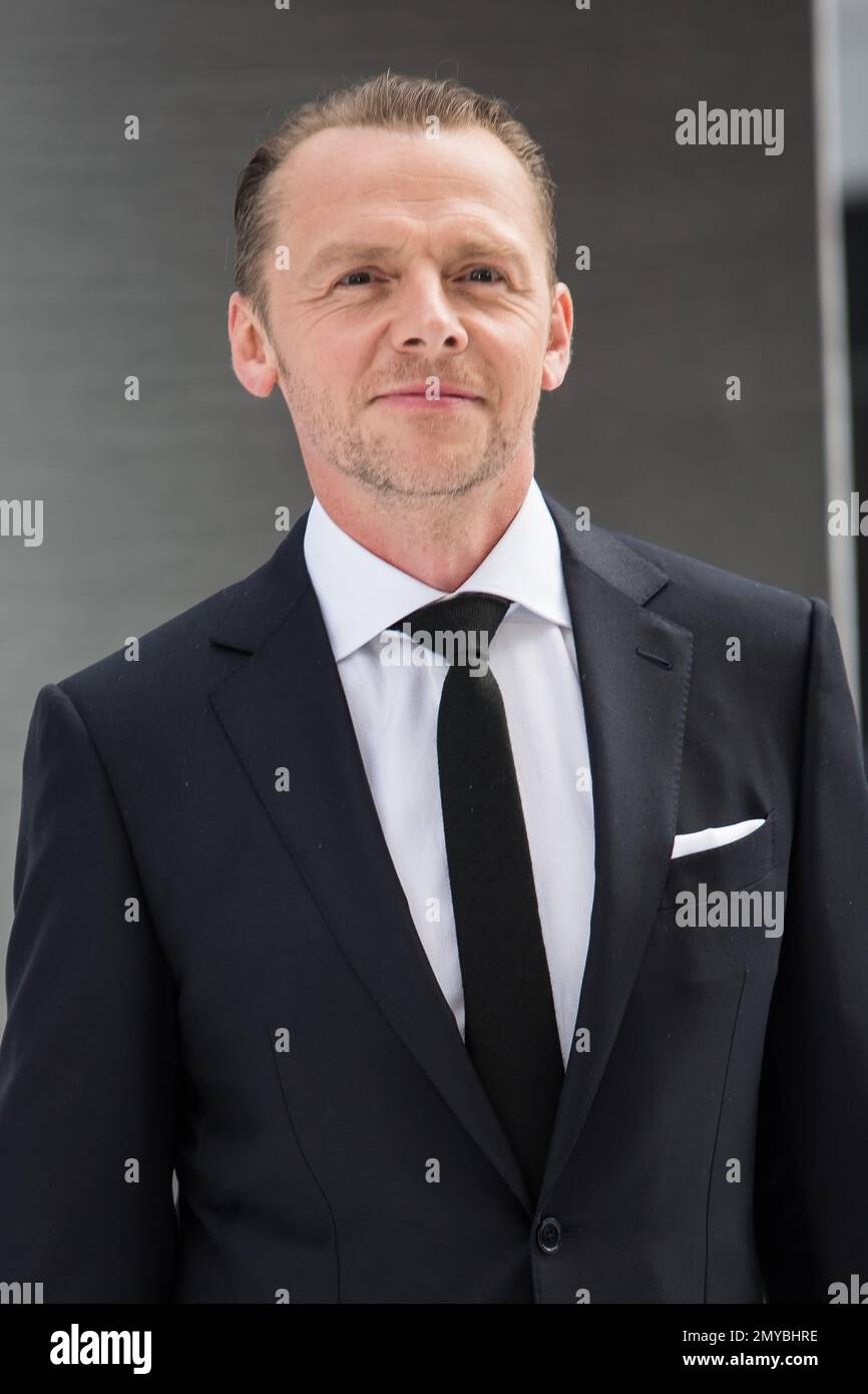 British actor Simon Pegg poses for photographers upon arrival at the ...