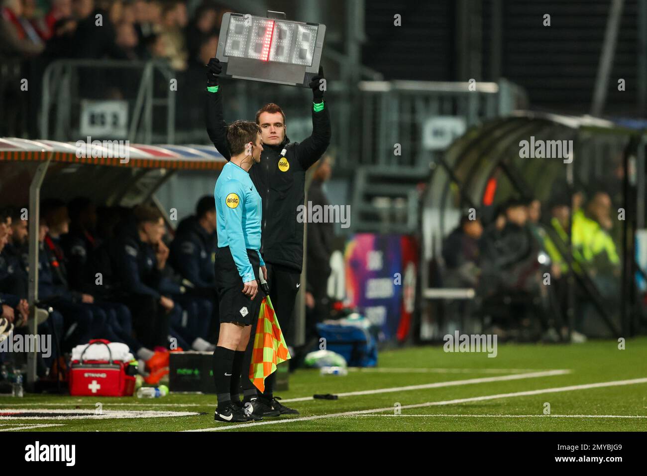 ROTTERDAM, NETHERLANDS - FEBRUARY 4: Assistent referee Freek Vandeursen ...