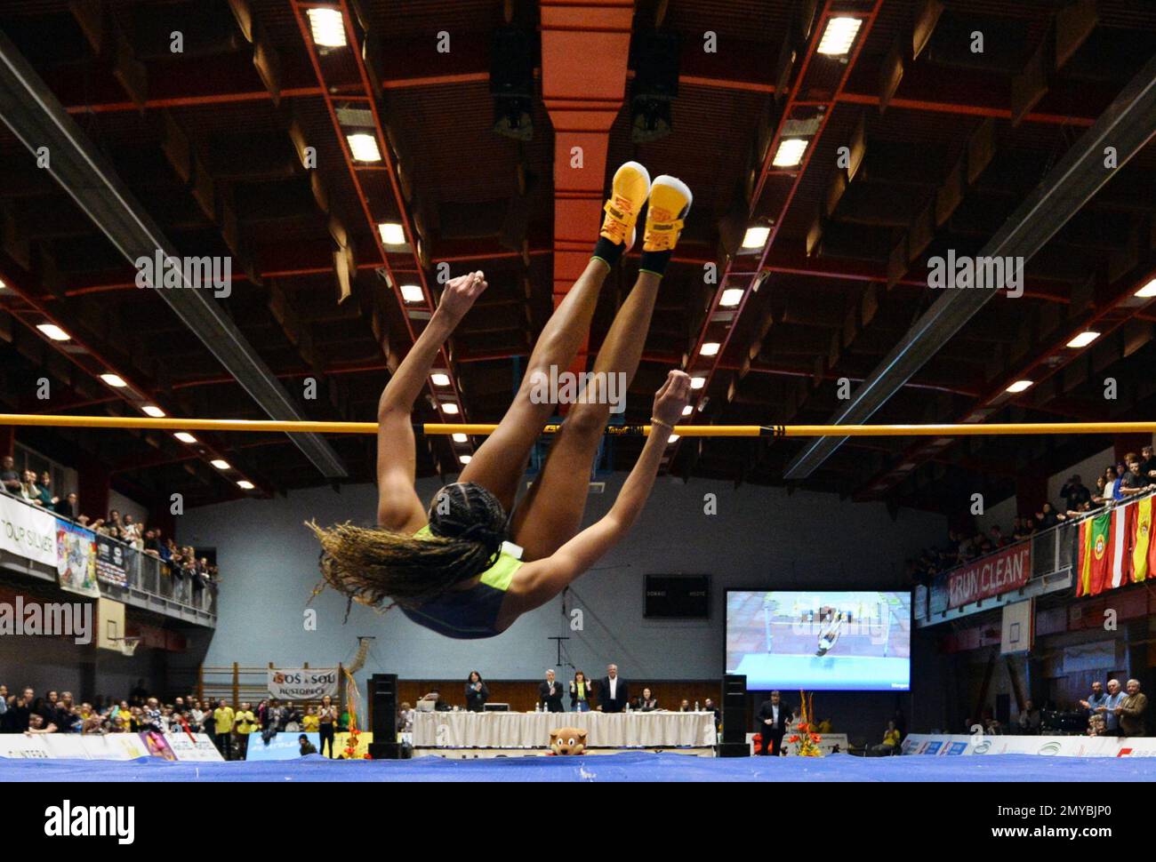 Morgan Lake of Great Britain competes in women's high jump race during ...