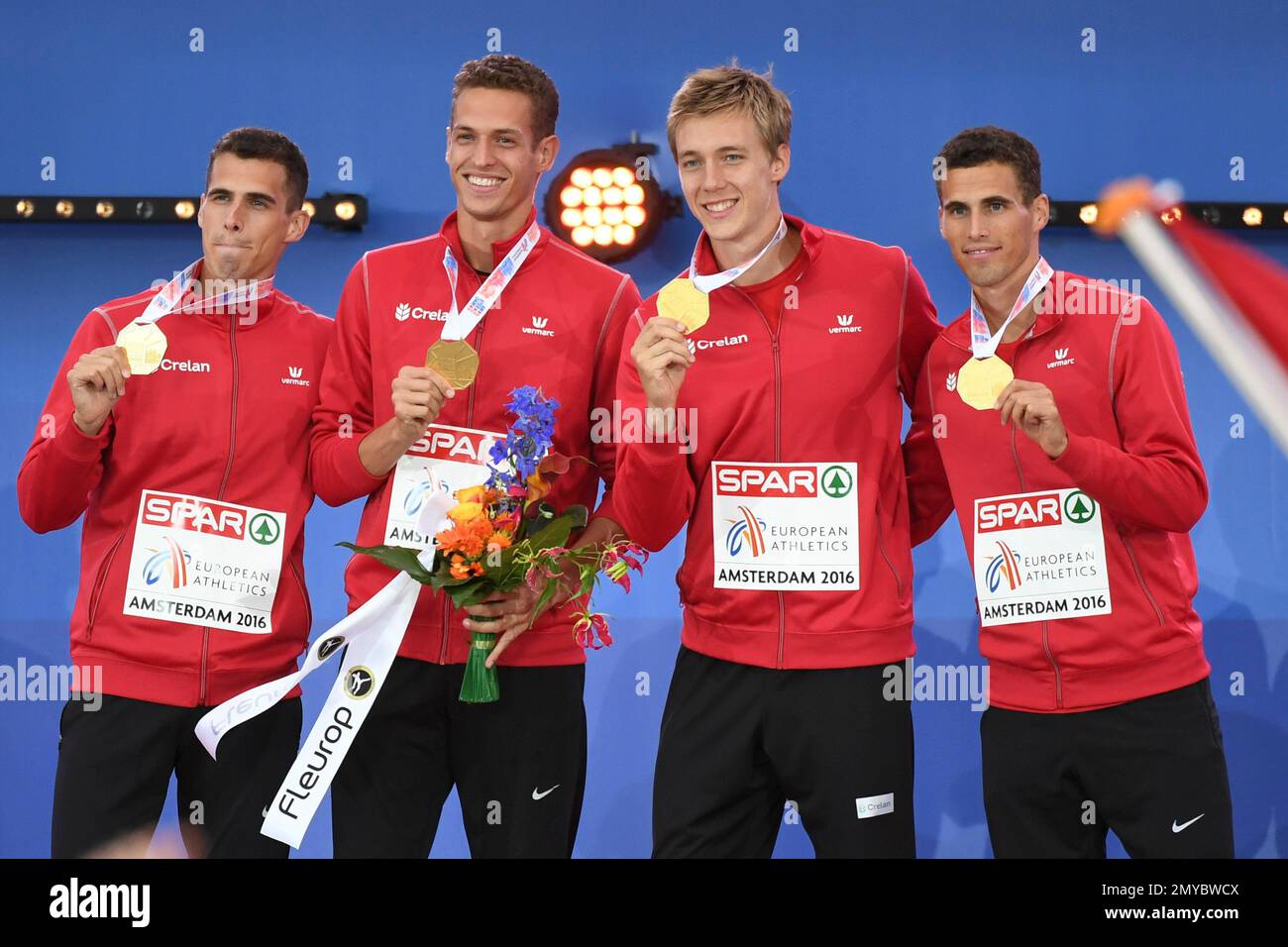 Belgium's Julien Watrin, Jonathan Borlee, Kevin Borlee and Dylan Borlee ...