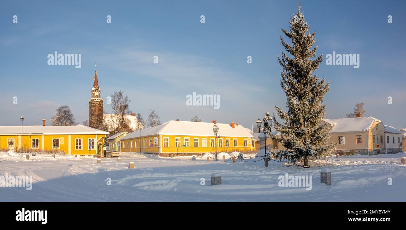 Cityview to the center of Raahe old town in Finland Stock Photo - Alamy