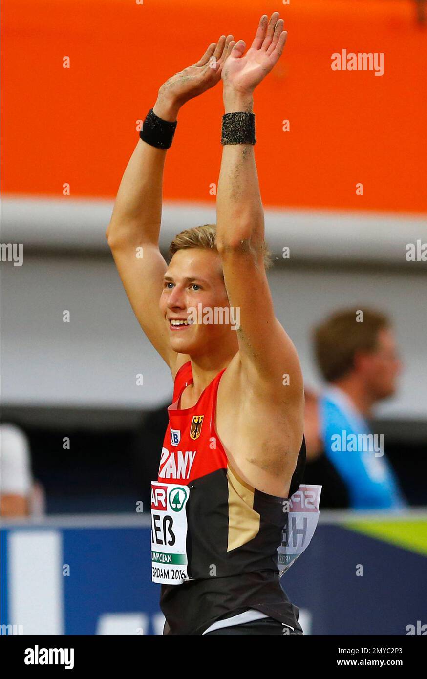 Germany's gold medal winner Max Hess celebrates makes an attempt in the ...