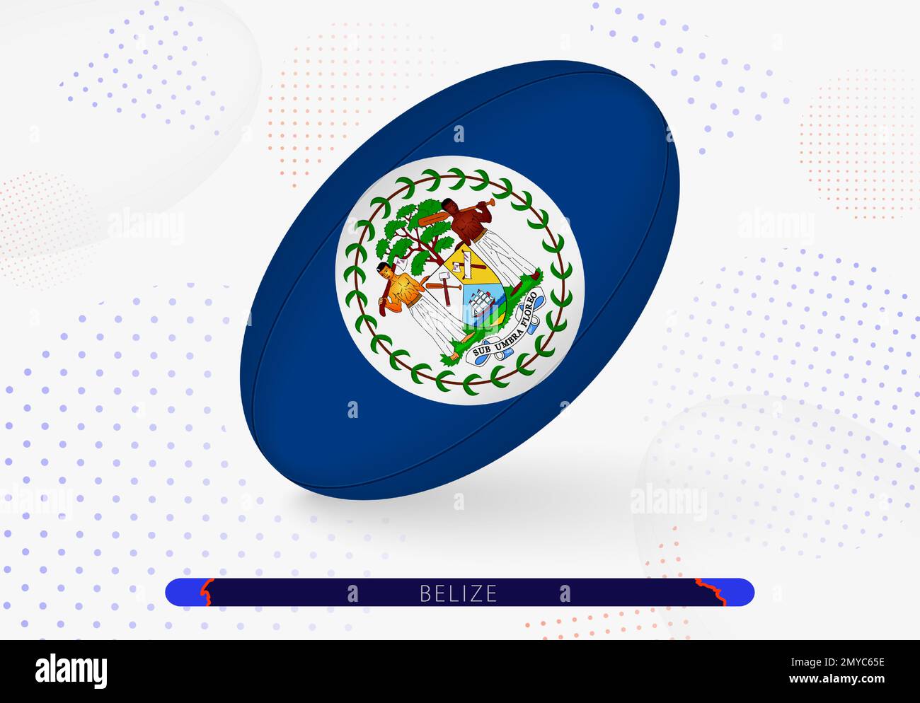 Rugby ball with the flag of Belize on it. Equipment for rugby team of ...