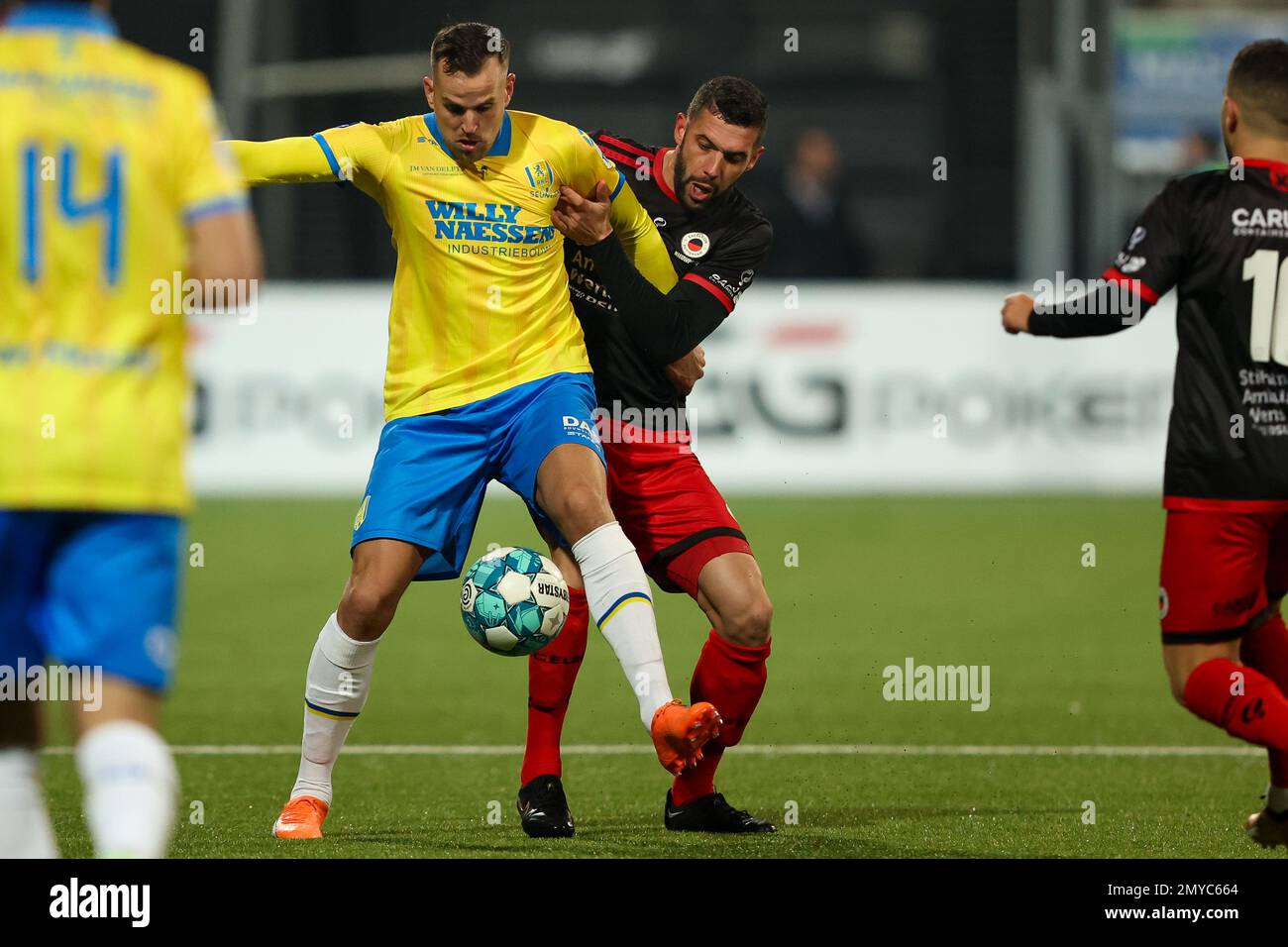 ROTTERDAM, NETHERLANDS - FEBRUARY 4: Mats Seuntjes of RKC Waalwijk, Sven Nieuwpoort of Excelsior ...