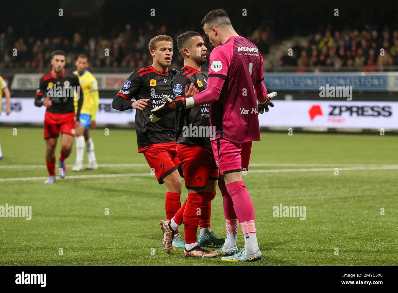 ROTTERDAM, NETHERLANDS - FEBRUARY 4: Kenzo Goudmijn of Excelsior Rotterdam, Marouan Azarkan of ...