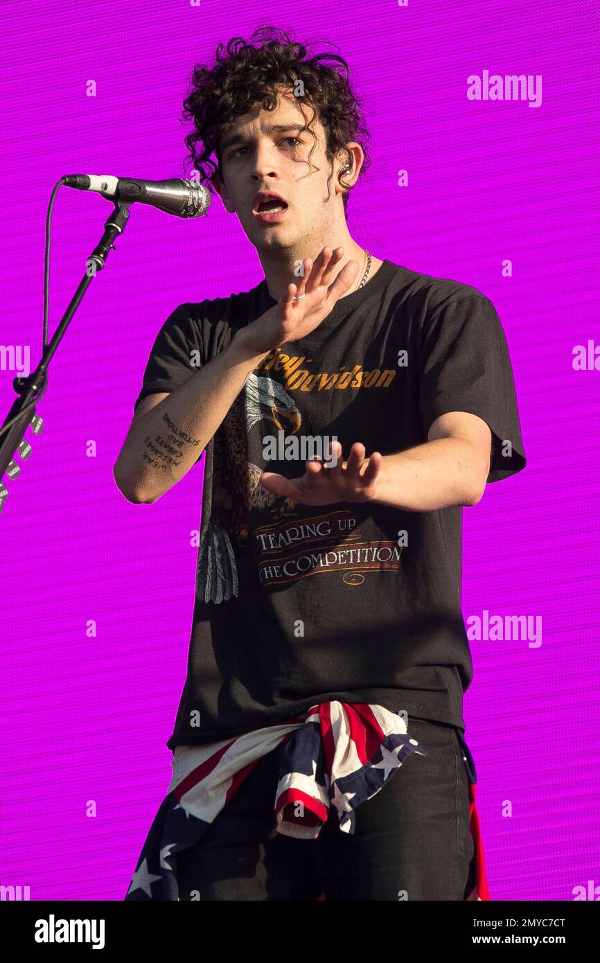 Matthew Healy of The 1975 performs at Wireless Festival in north London ...