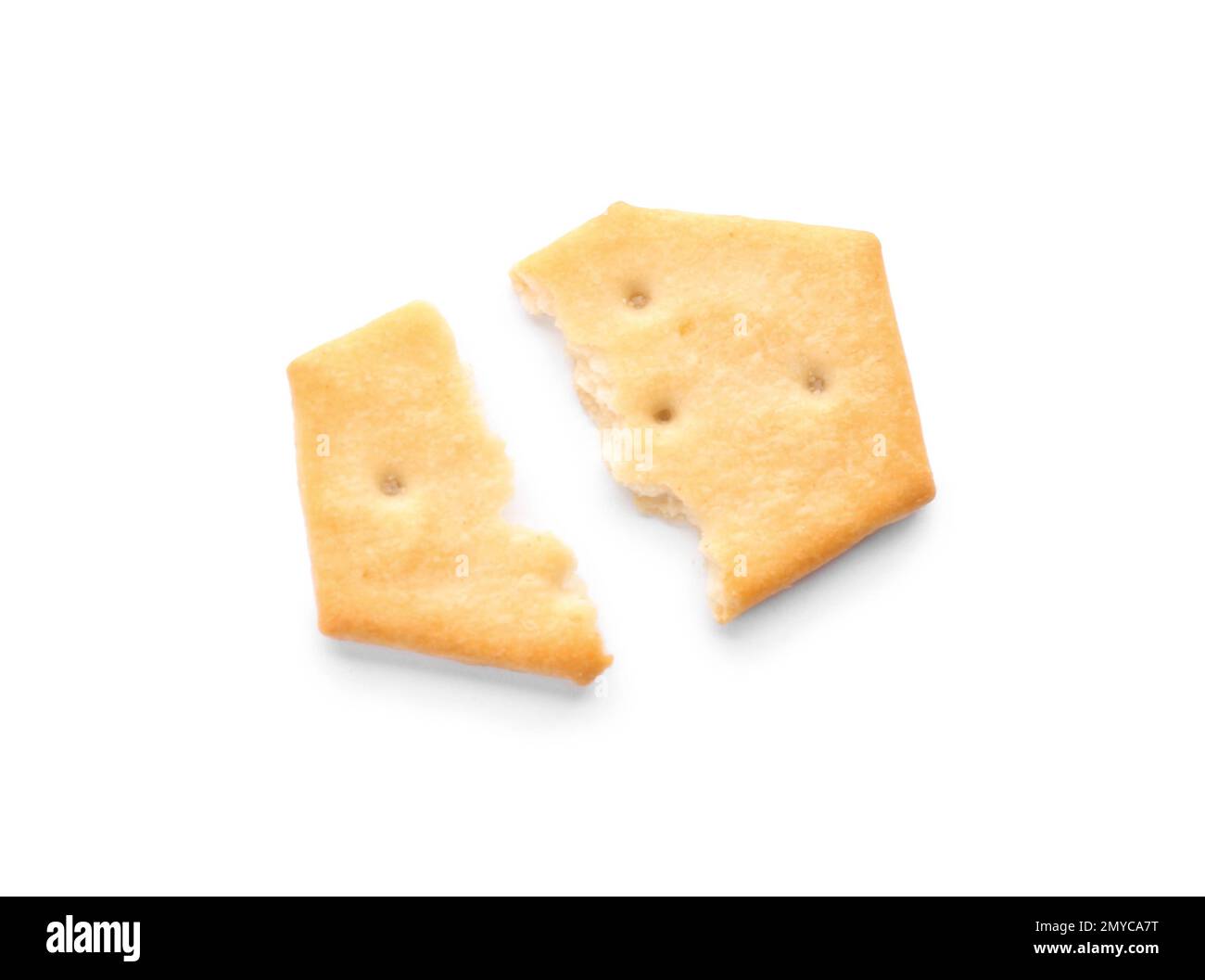 Broken delicious crispy cracker isolated on white Stock Photo - Alamy