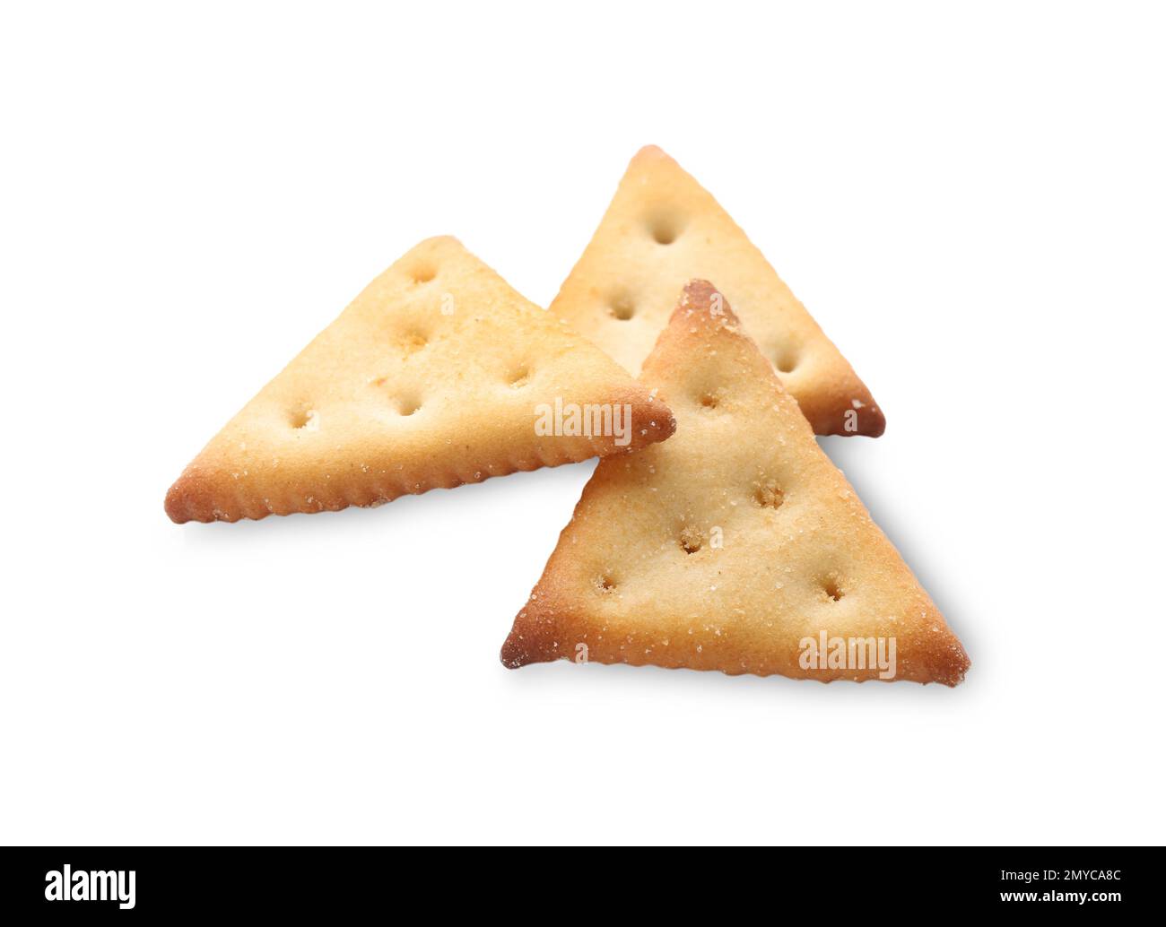 Crispy crackers isolated on white. Delicious snack Stock Photo - Alamy