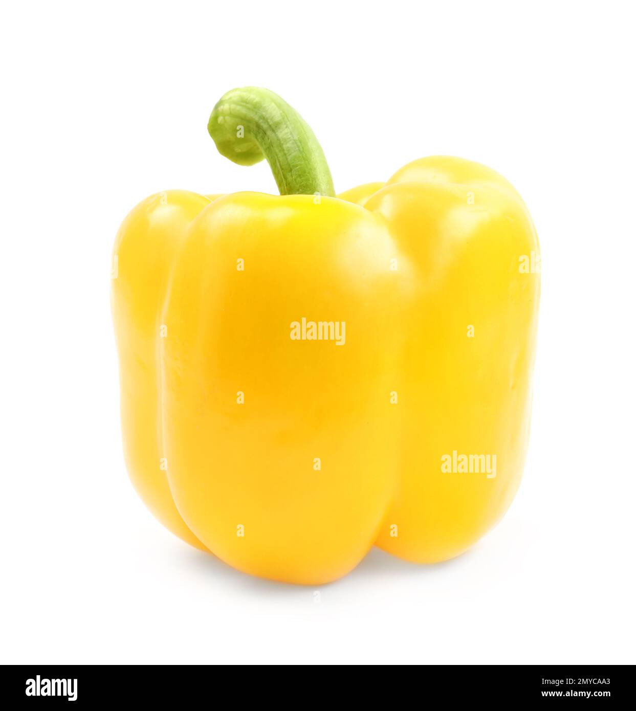 Ripe yellow bell pepper isolated on white Stock Photo - Alamy