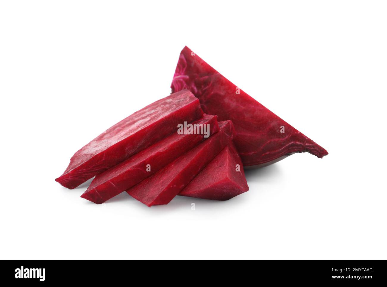 Cut fresh red beet on white background Stock Photo - Alamy