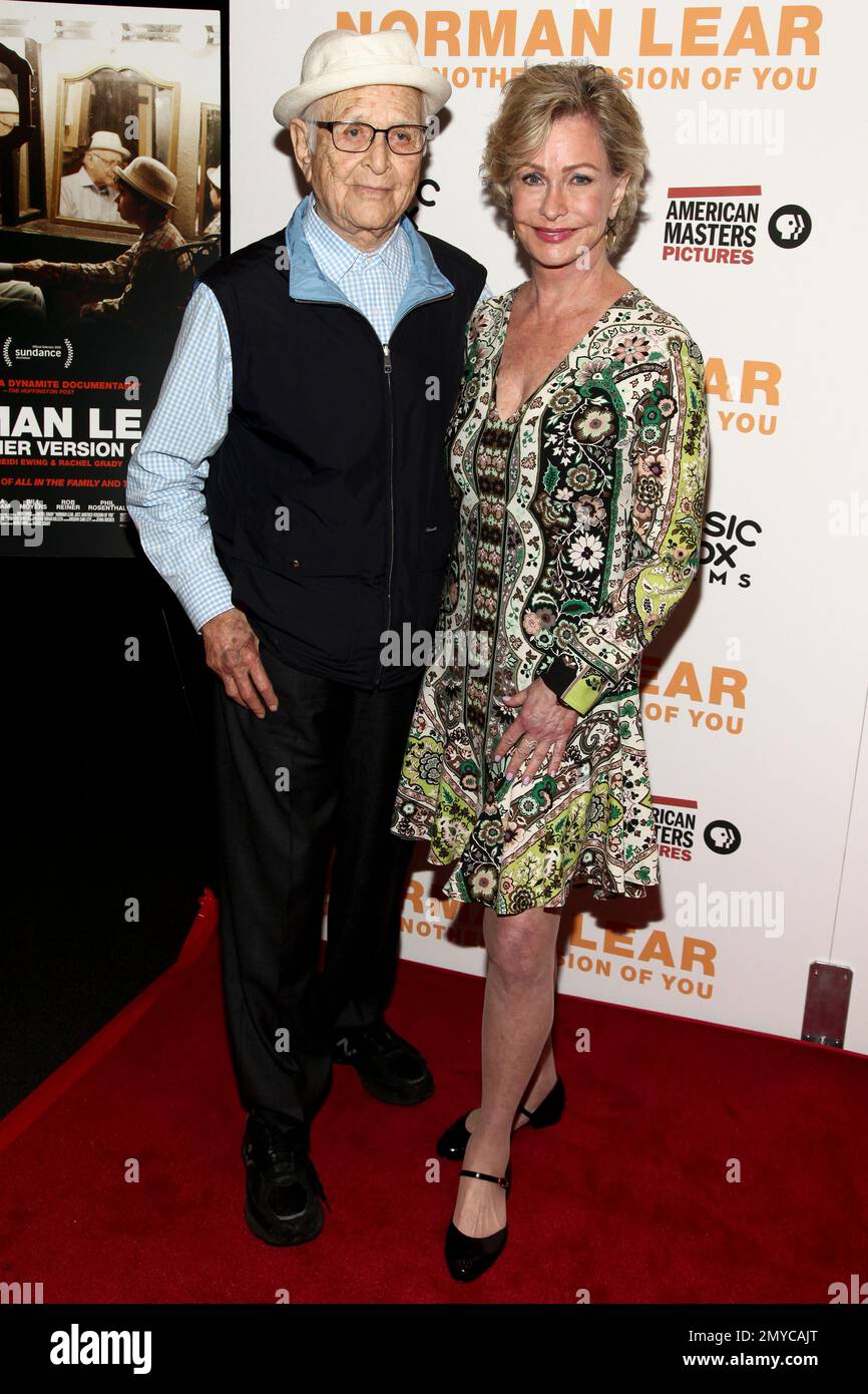 Norman Lear, left, and Lyn Lear, right, attend the premiere of, "Norman ...