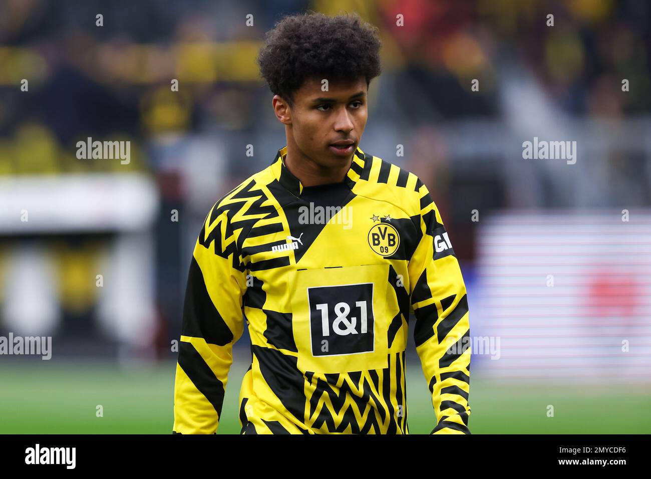 DORTMUND, GERMANY - FEBRUARY 4: Karim Adeyemi of Borussia Dortmund ...