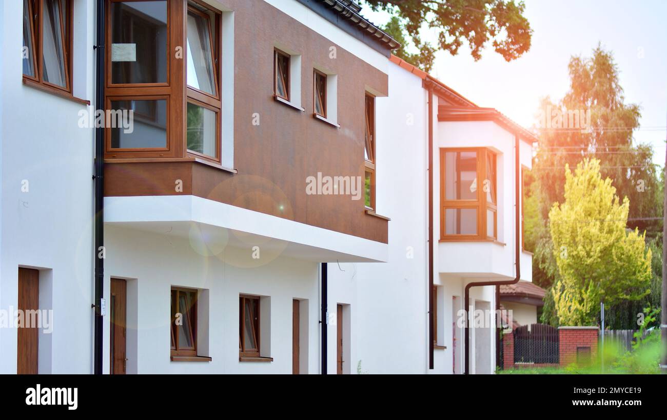 New single family house in a new development area. Residential home ...