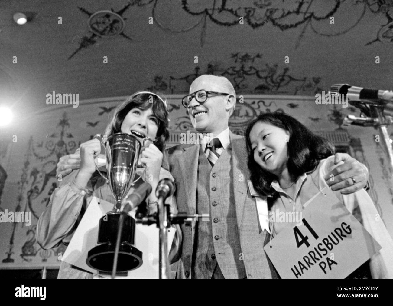 Katie Kerwin of Denver, Colo., displays her trophy for winning the 52nd ...