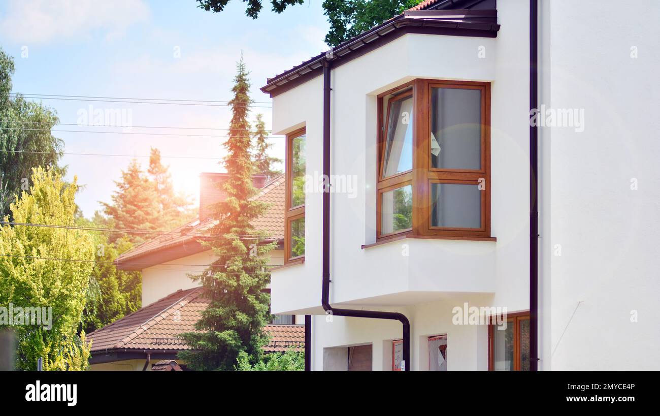 New single family house in a new development area. Residential home ...