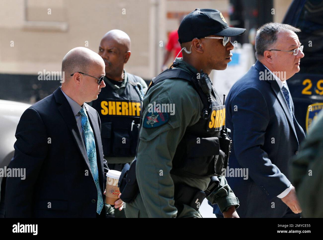 Lt. Brian Rice, left, one of the six members of the Baltimore Police ...