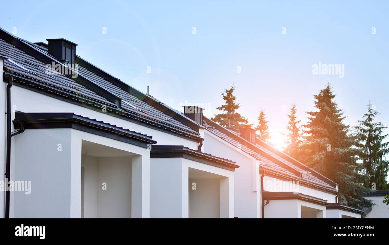 New single family house in a new development area. Residential home ...