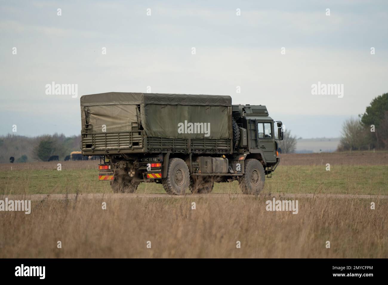 British army MAN SV 4x4 logistics lorry in action, Wiltshire UK Stock ...